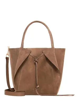 Gabriela Hearst Small Marija Suede Tote Bag - Dark Sand