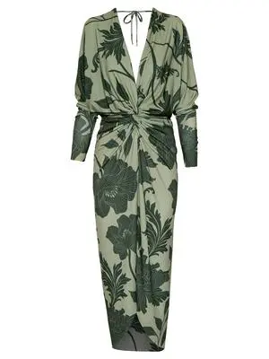 ANDRES OTALORA Nuestro Presente Floral Jersey Midi Dress - Print