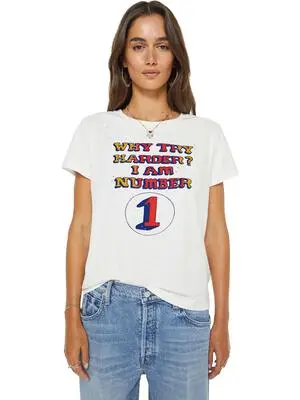 MOTHER MOTHER The Boxy Goodie Why Try Harder T-Shirt Orange