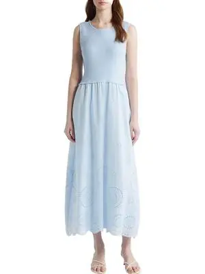 Sam Edelman Eyelet Maxi Dress - Light Blue