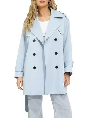 BELLE & BLOOM Whispers Of Verona Trench Coat - Sky Blue
