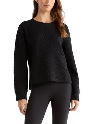 Zella Twill Crewneck Top Black