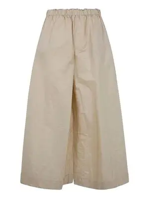 DANIELA GREGIS Wide Leg Trousers With Pockets - Beige