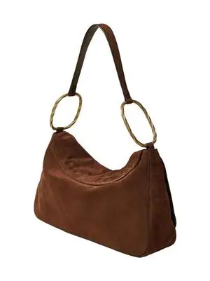 TWINSET Leather Satchel With Gold Tone Detail - Brown