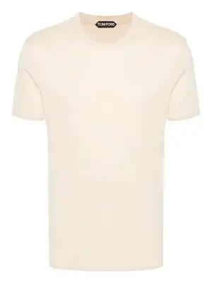 TOM FORD Cut And Sewn Crew Neck T-shirt Beige