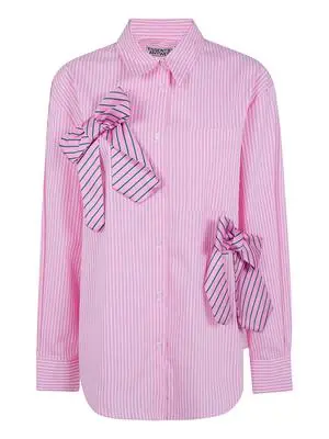 Essentiel Antwerp Striped Bow-tie Shirt - Pink