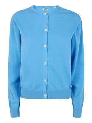 Aspesi Round Neck Cardigan - Blue