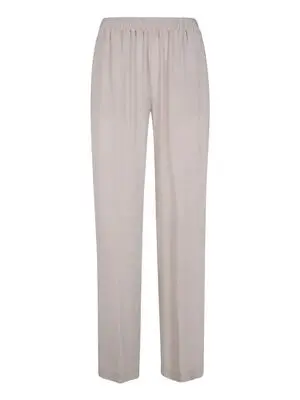 Seventy Crepe Mixed Silk Trousers - Beige