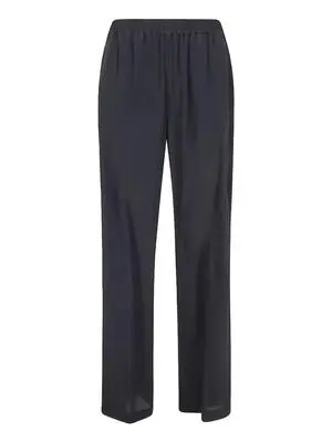 Seventy Crepe Mixed Silk Trousers - Black