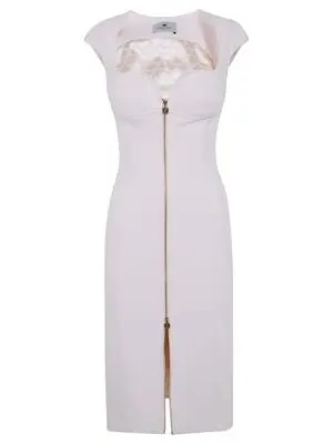 Elisabetta Franchi Midi Dress - Beige