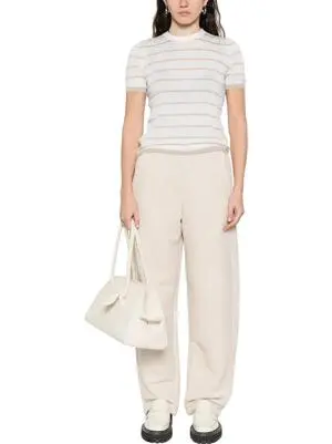 Max Mara Striped Silk Cashmere Sweater - Beige