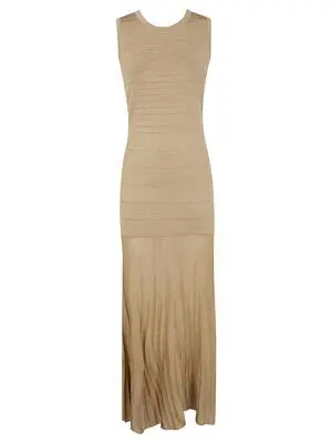 TWINSET Sleeveless Maxi Dress - Beige