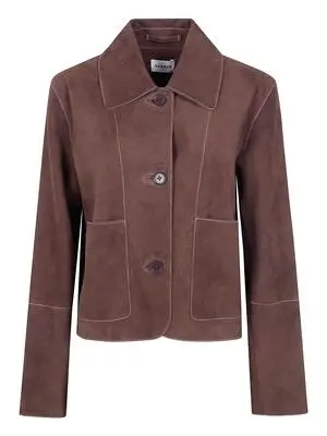 P.a.r.o.s.h Minuetto Suede Jacket - Brown