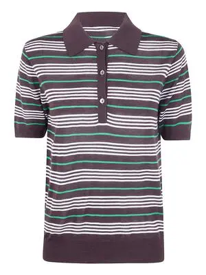 P.a.r.o.s.h Striped Knit Top - Brown