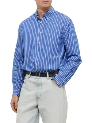 ALEX MILL Mill Thing Stripe Button-down Shirt - Blue/ivory