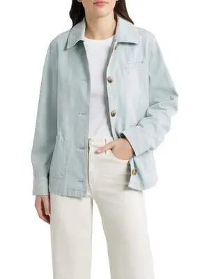 BERNARDO Stripe Denim Chore Jacket