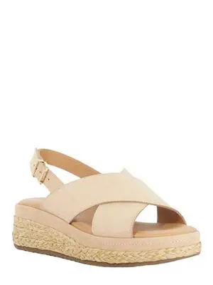 Dune London Kiya Slingback Platform Wedge Sandal - Blush