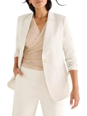 NIC+ZOE Topstitch Detail Stretch Blazer - Coconut