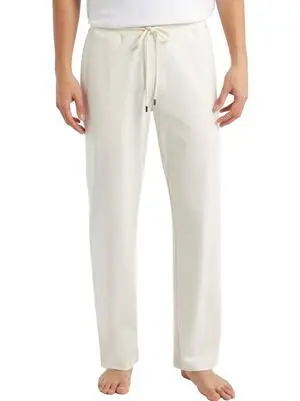Daniel Buchler Stretch Cotton & Modal Blend Drawstring Pajama Pants - Oatmeal