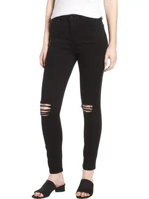 7 For All Mankind Ankle Skinny Jeans - Riche Touch Black Noir2