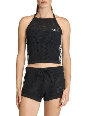 Adidas Originals By Alexander Wang Open Stitch Halter Top - Black