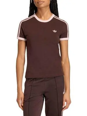 Adidas Originals By Alexander Wang Adicolor 3-stripes Slim T-shirt - Aurora Coffee/sandy Pink