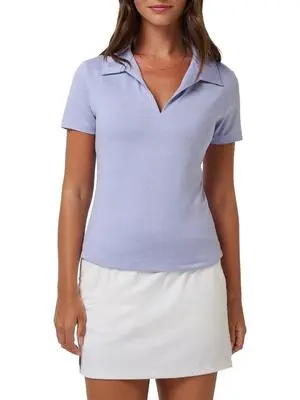 Travis Mathew Skyloft Short Sleeve Polo Heather Soft Blue