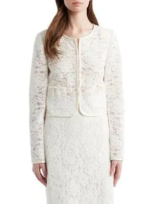 LoveShackFancy Junetta Lace Jacket - Ivory