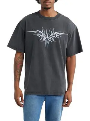 PACSUN Cyber Wings Cotton Graphic T-shirt - Black