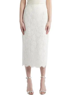 LoveShackFancy Ilse Lace Midi Skirt - Ivory