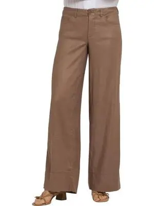 NYDJ Linen Blend Wide Leg Pants Toasted Coconut