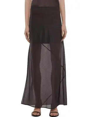 Helmut Lang Layered Semisheer Skirt - Bistre