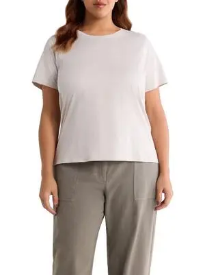 Eileen Fisher Crewneck Organic Cotton T-shirt - Chalk