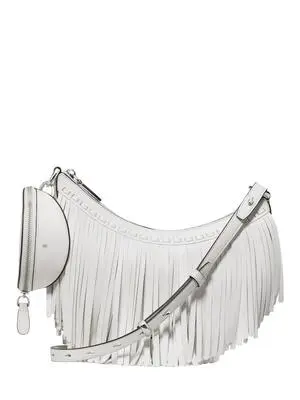 Kate Spade New York Leather Crossbody Bag With Fringe - True White