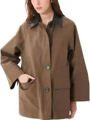Deluc Cotton Blend Barn Jacket - Chocolate