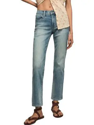 Lucky Brand Zoe High-waist Straight-leg Jeans - Here We Go Indigo Wash