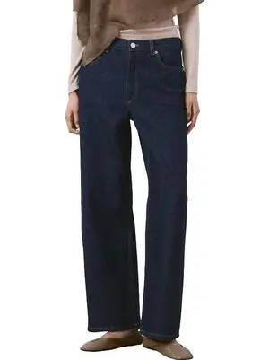 Mango Low Rise Straight Leg Jeans - Open Blue