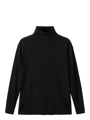 Mango Turtleneck Long Sleeve Sweater - Black