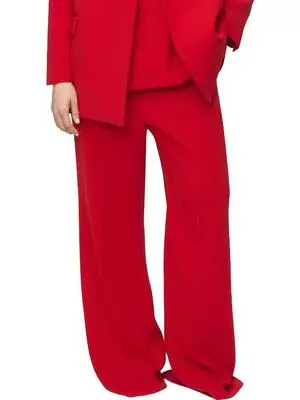 Mango High-waist Wide Leg Pants - Red
