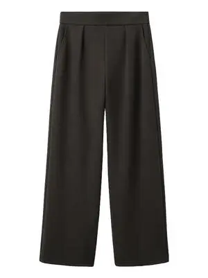 Mango Pleated Elastic Waist Trousers - Chocolate