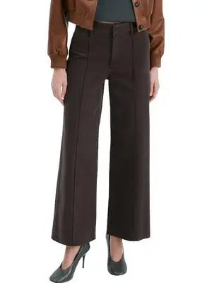 Mango Seamed High-waist Wide-leg Jeans - Chocolate