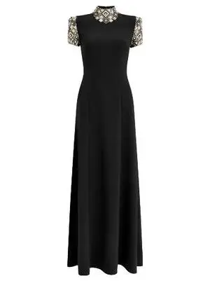 Jenny Packham Embellished Maxi Gown - Liquorice