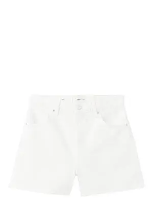 Mango High Waist Straight Fit Denim Shorts - White
