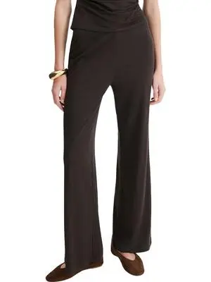 Mango Pull-on Straight Leg Trousers - Brown