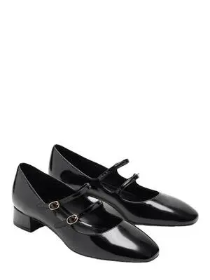 Mango Mary Jane Flats - Black