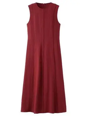 Mango A-line Midi Dress - Cherry