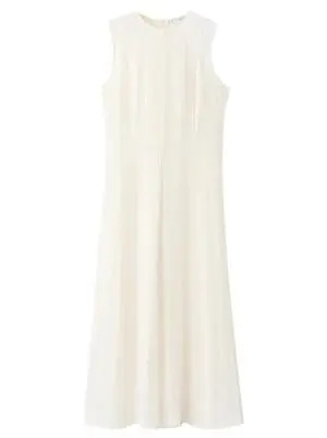 Mango A-line Midi Dress - Ecru