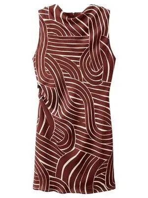 Mango Geometric Print Sheath Dress - Maroon