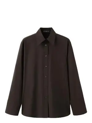 Mango Straight Fit Pocket Button-up Shirt - Chocolate