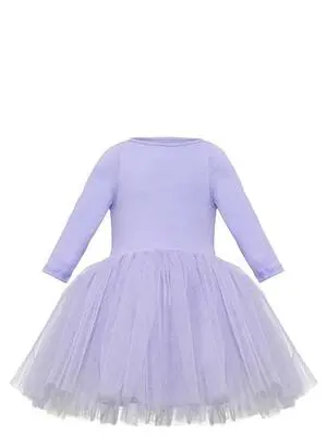 MINI CELEBRITIES Cotton Tulle Dress - Purple Bloom